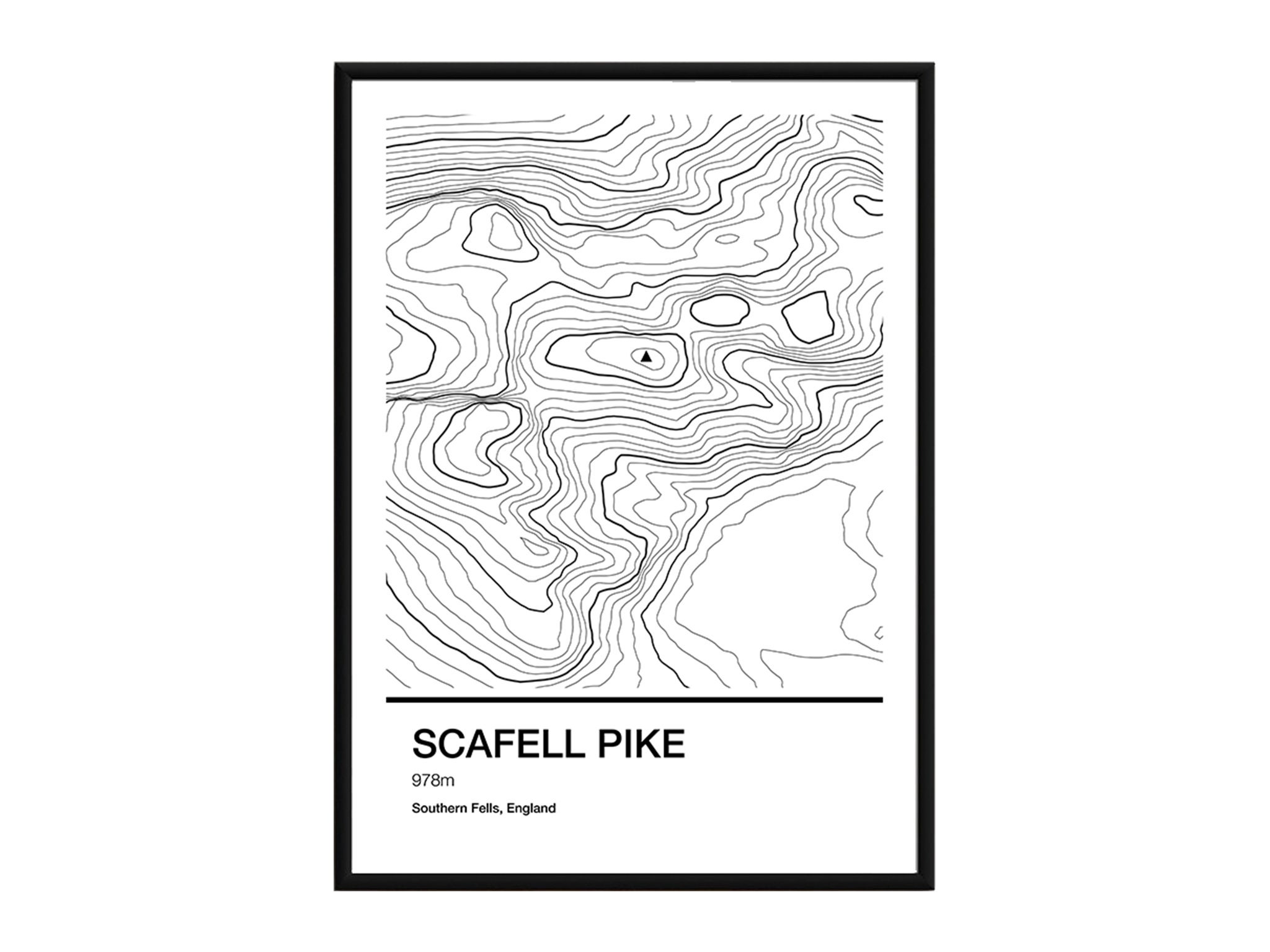 Scafell Pike Lake District Print Map Art Hiking Gift - Etsy UK