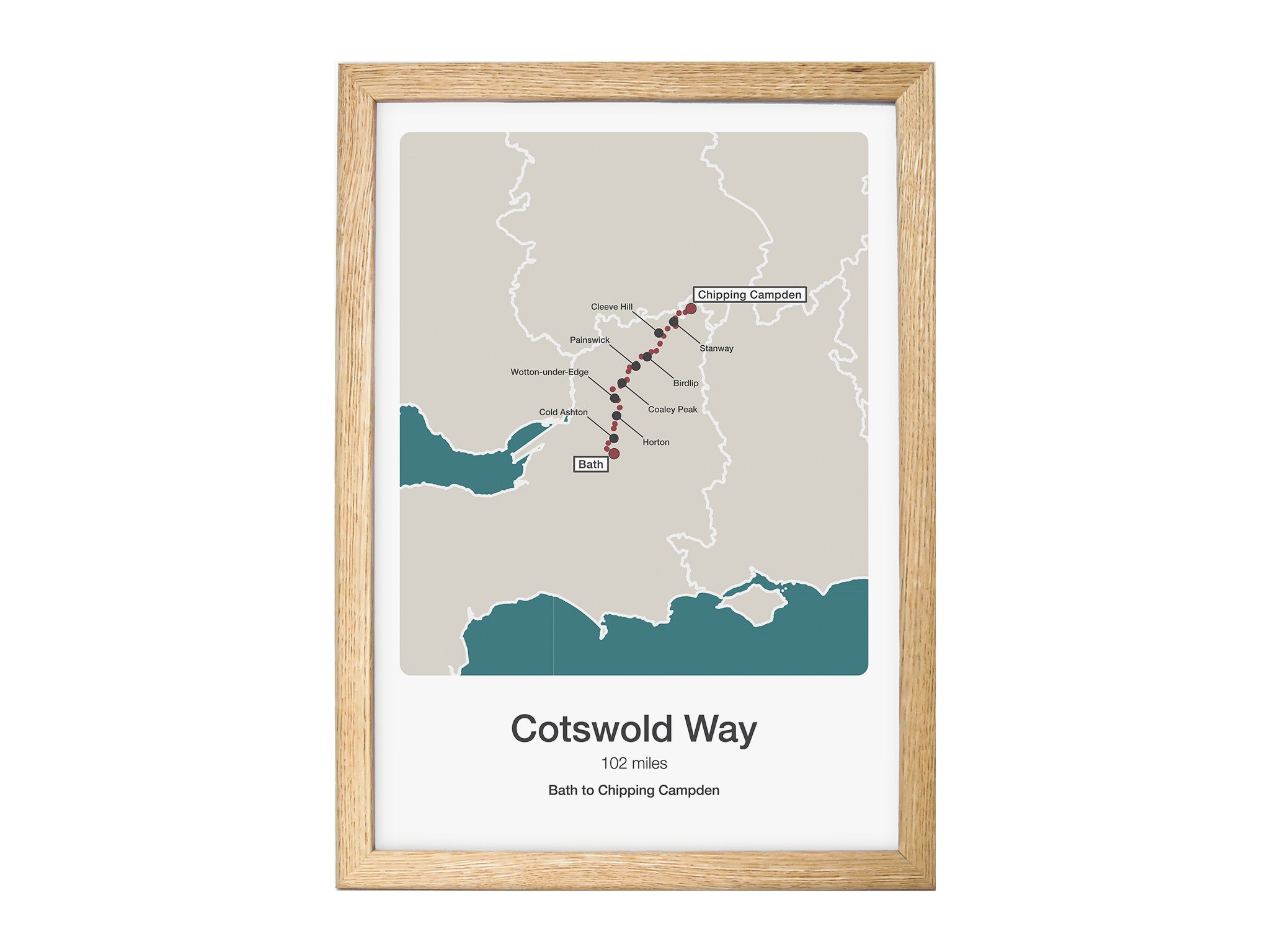 Cotswold Way Print UK National Trail, Hiking, Walking, Cycling Gift - Etsy