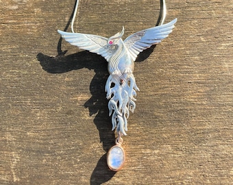 Handmade Phoenix Charm Gift for Her Fantasy Necklace for | Etsy