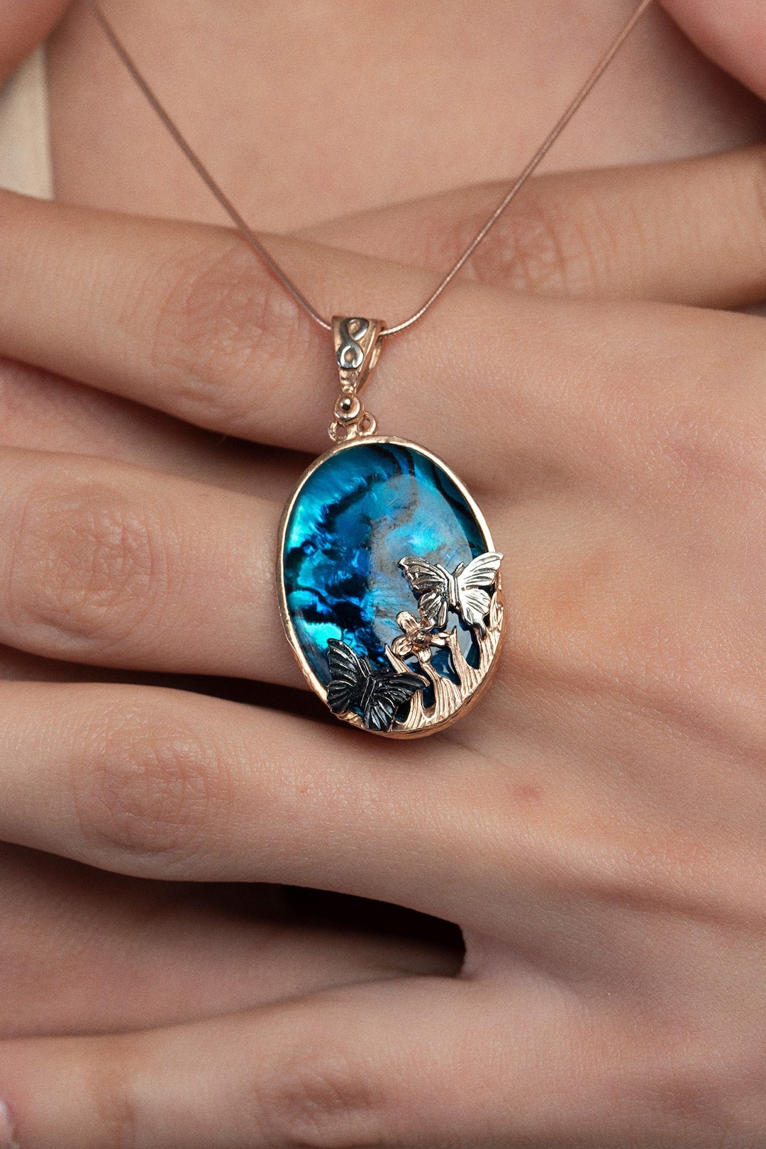 Abalone Butterfly Necklace - Animal and Nature Themed Unique Design ...