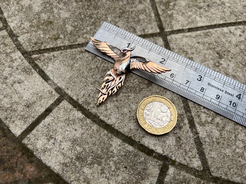 Handmade Phoenix Necklace With Moving Wings in Rose Gold Plated ...