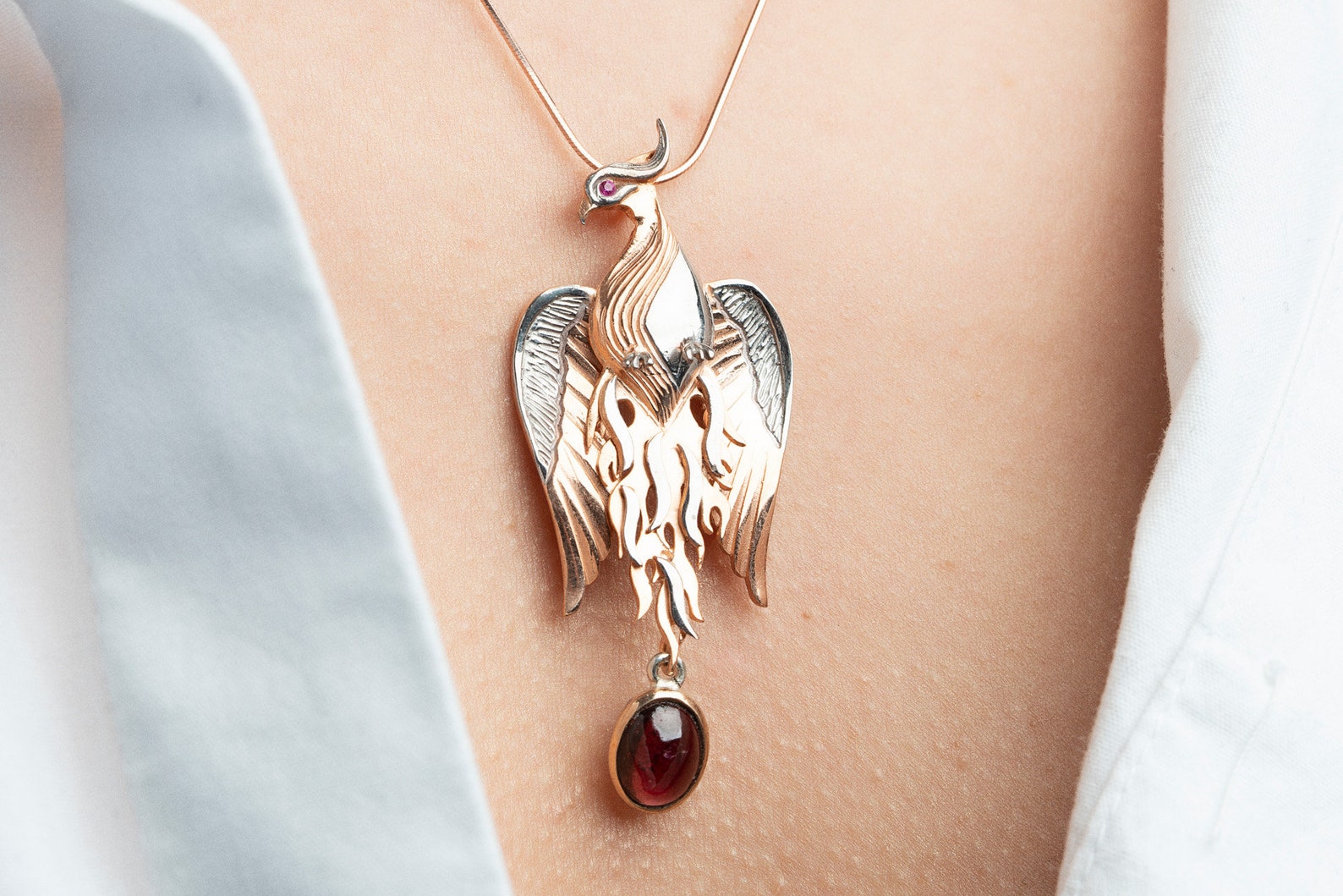 Handmade Phoenix Charm Gift for Her Fantasy Necklace for - Etsy UK