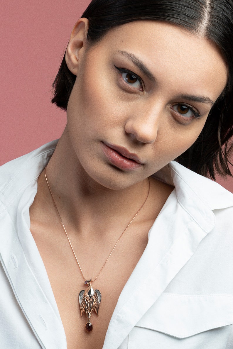 Handmade Phoenix Charm Gift for Her Fantasy Necklace for - Etsy UK