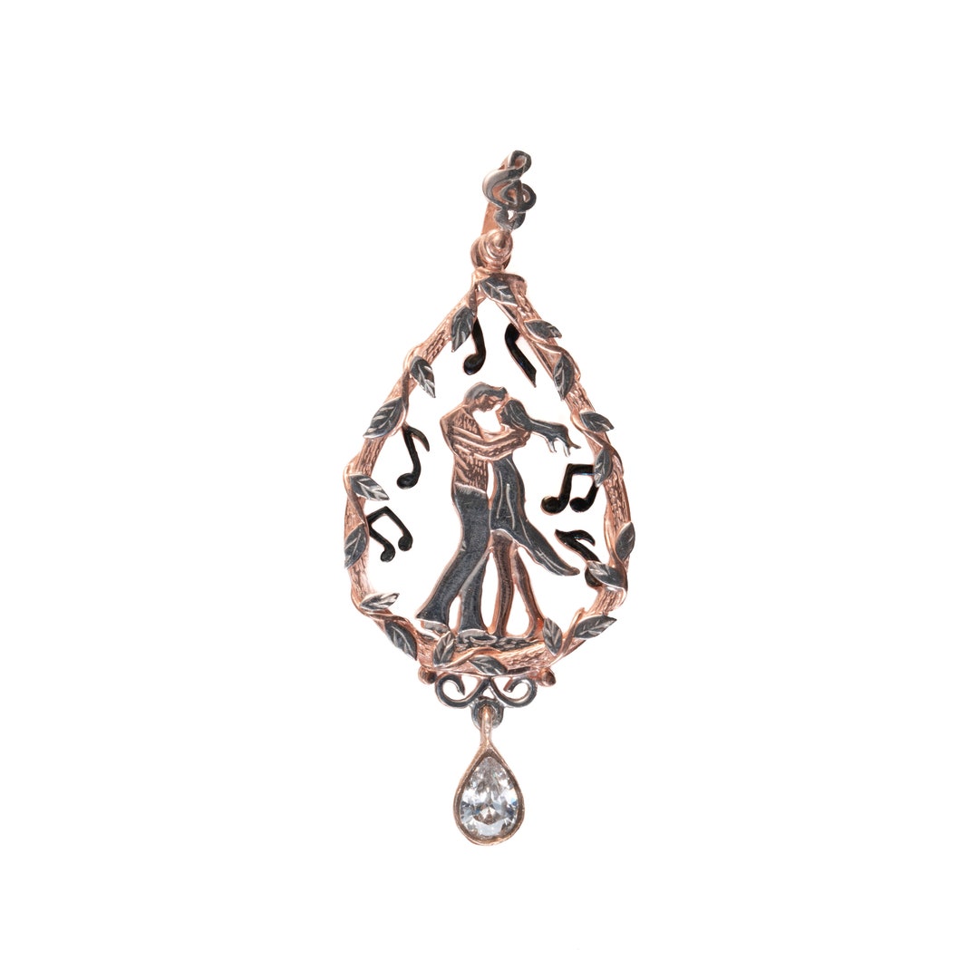 Romantic Couple Necklace, Unique Design Dainty Sterling Rose Gold ...