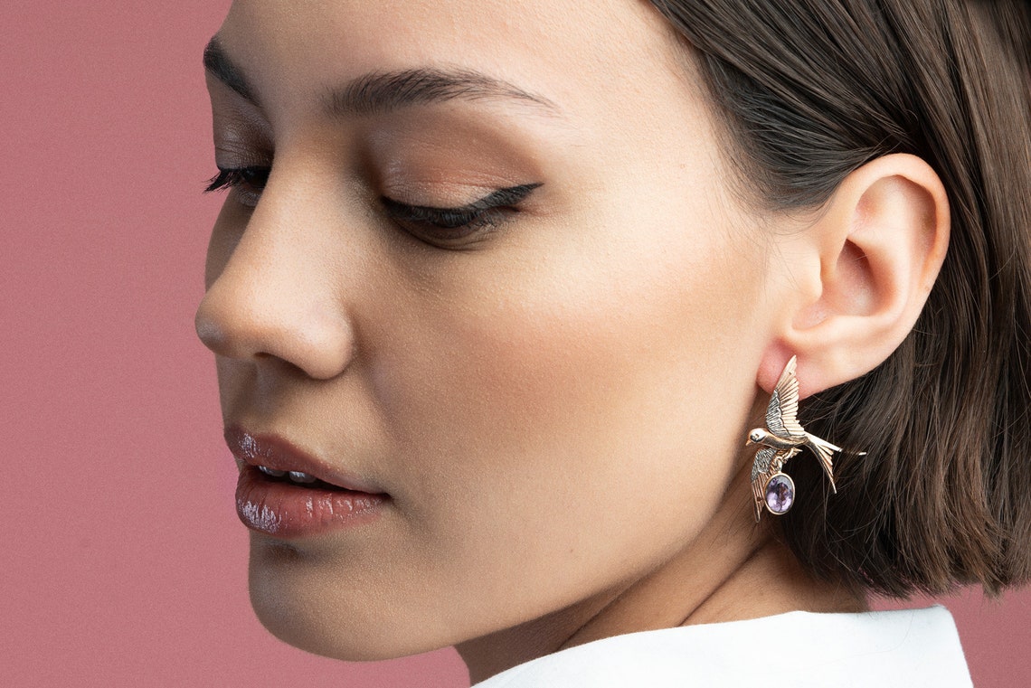 Handmade Bird Earring Sterling Silver Ladies Earring | Etsy