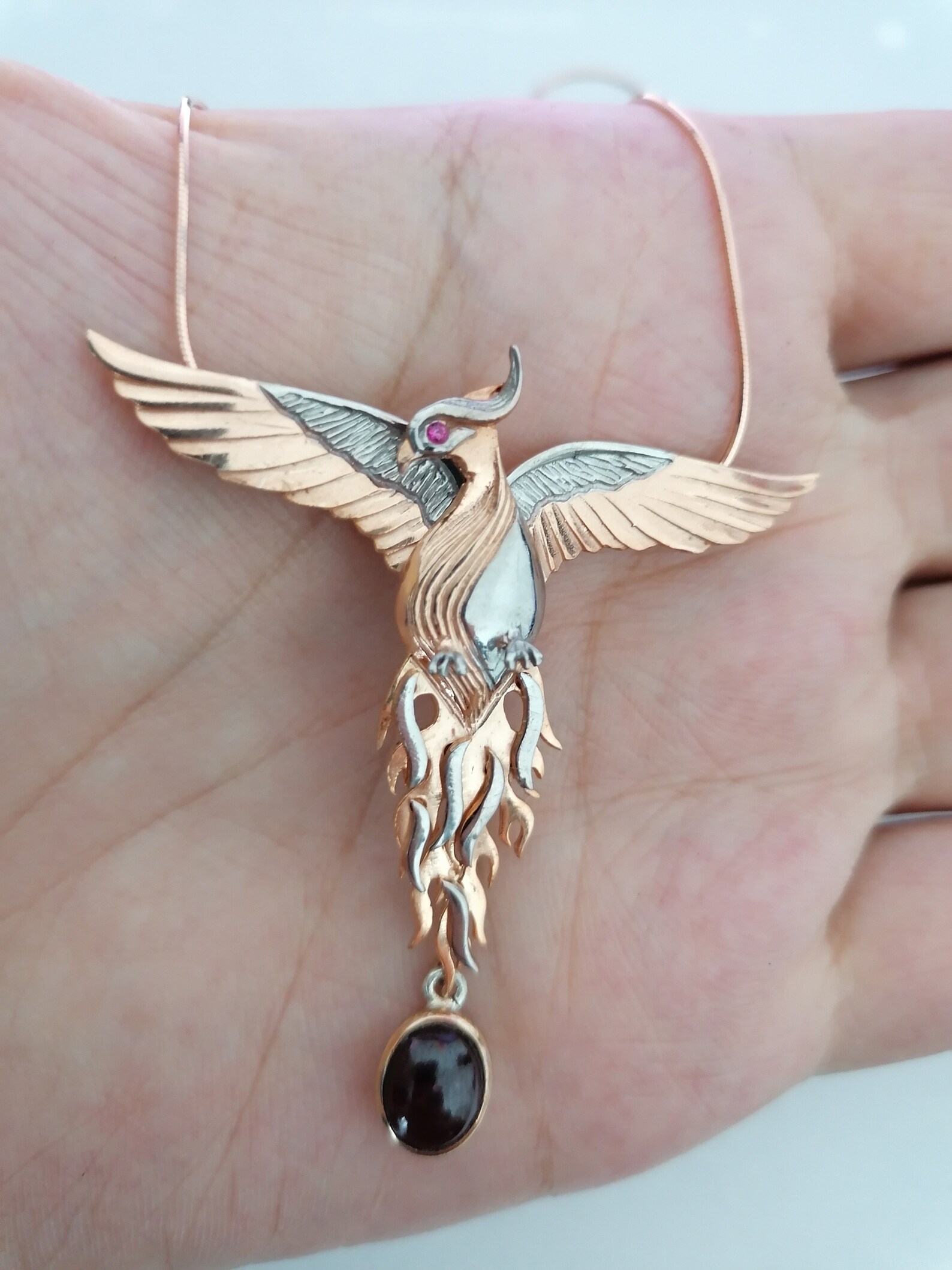 Handmade Phoenix Charm Gift for Her Fantasy Necklace for - Etsy UK
