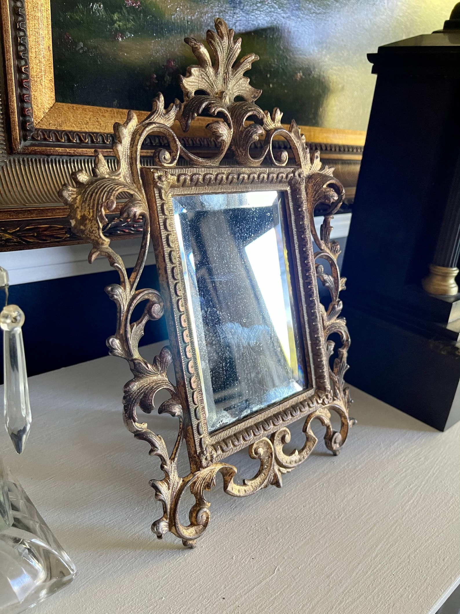 Antique Rococo Style Brass Mirror Picture Frame - Etsy