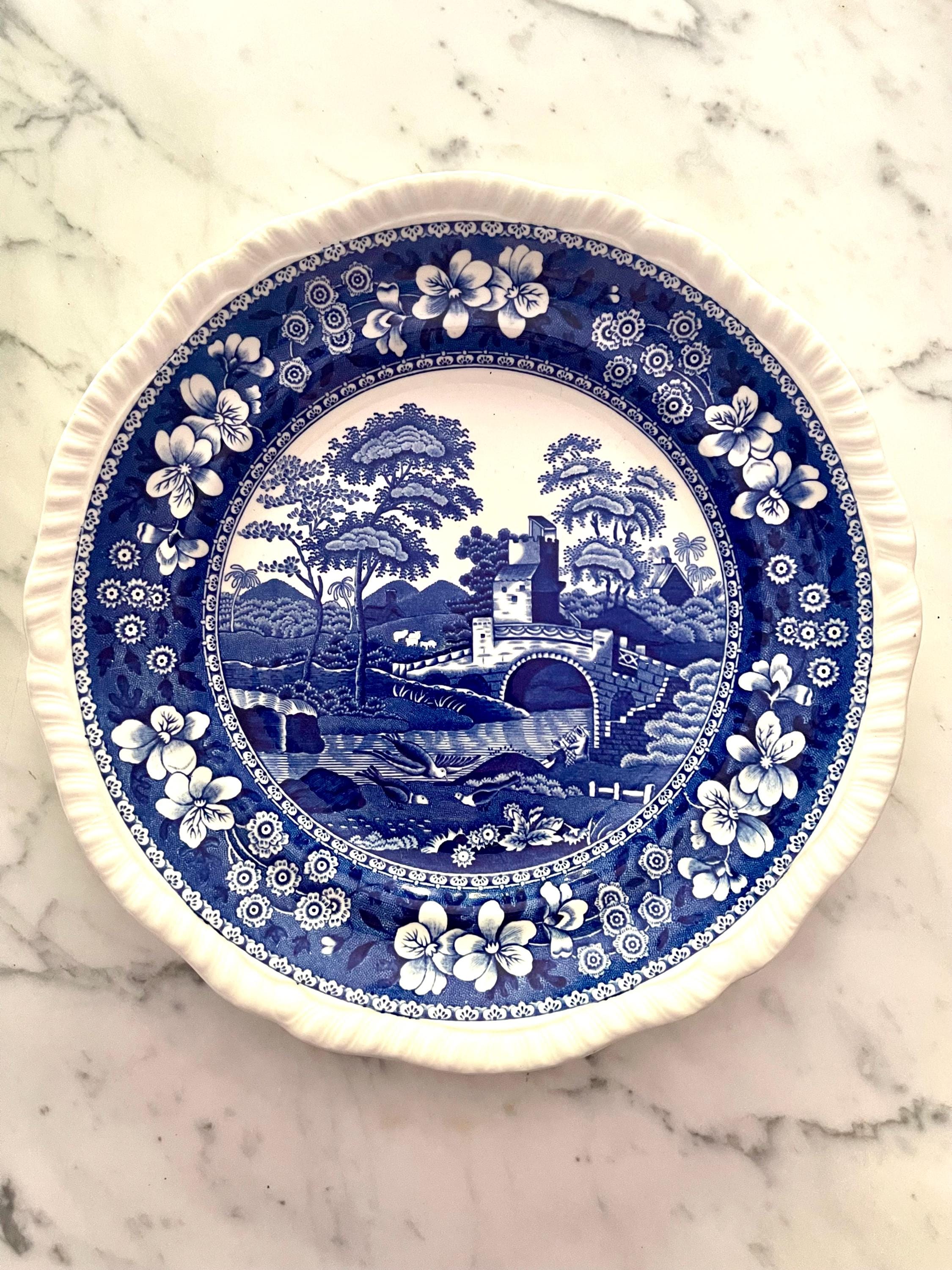 Rare Antique Copeland Spode of England Cobalt Blue & White Scalloped ...