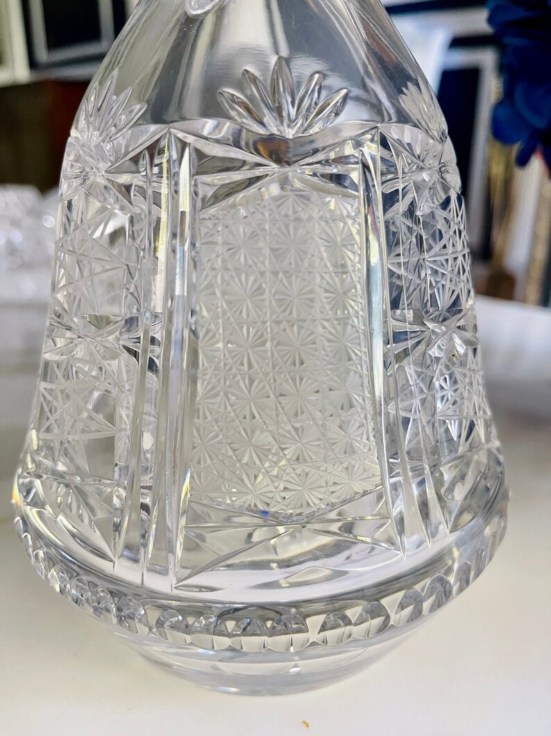 Vintage Crystal Cut Glass Star Design Decanter - Etsy