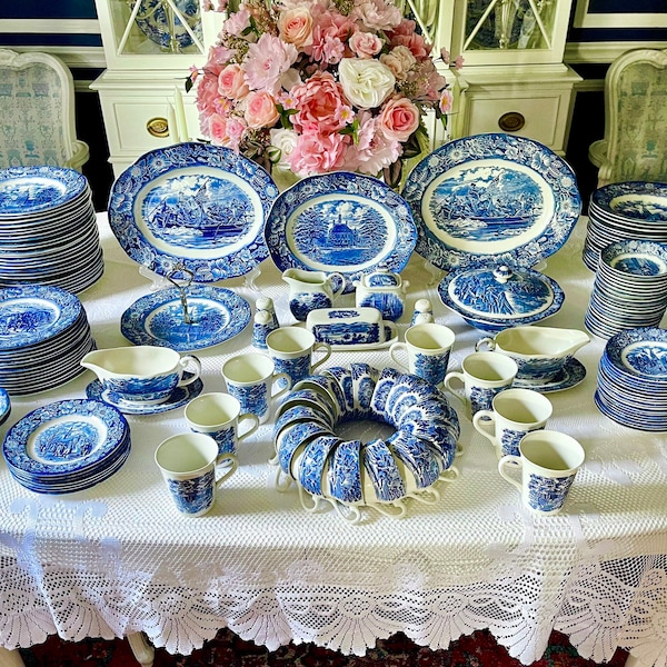 Staffordshire Ironstone Liberty Blue Dinnerware - Etsy