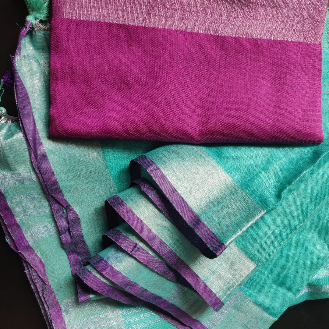 Bangoli Saree Durga Puja Special Pure Linen Handloom Saree Wedding Wear ...