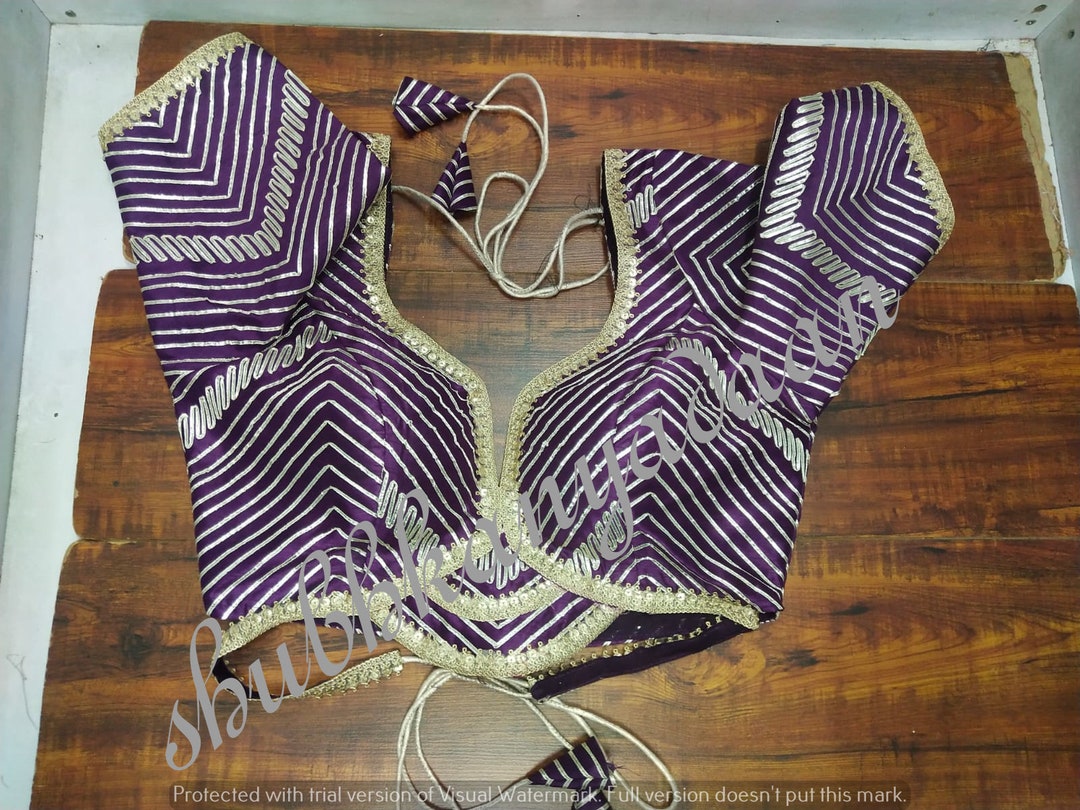 Blue Sabyasachi Deep V Cut Blouse Designer Embroidered Beautiful Saree ...