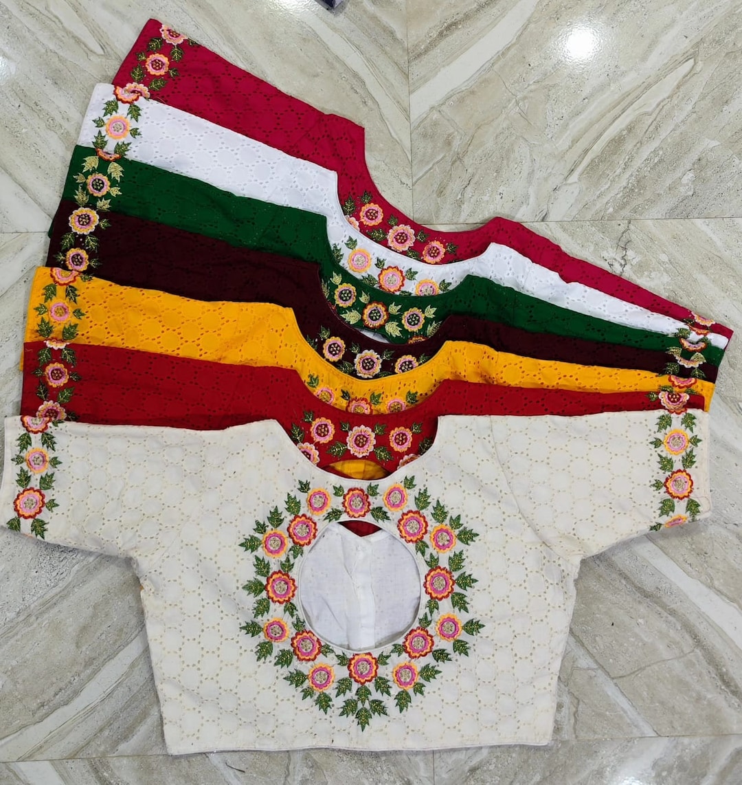 Colors Available Hakoba Cotton Embroidery Design Pattern Readymade ...