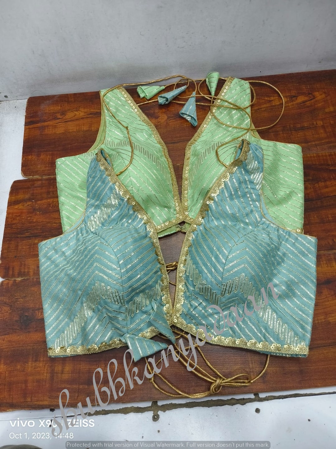 Sabyasachi Deep V Cut Blouse Designer Embroidered Beautiful Saree ...