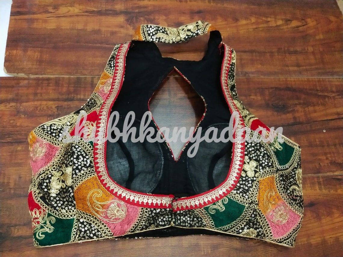 Multi Sabyasachi Deep V Cut Embroidered Readymade Blouse Designer ...