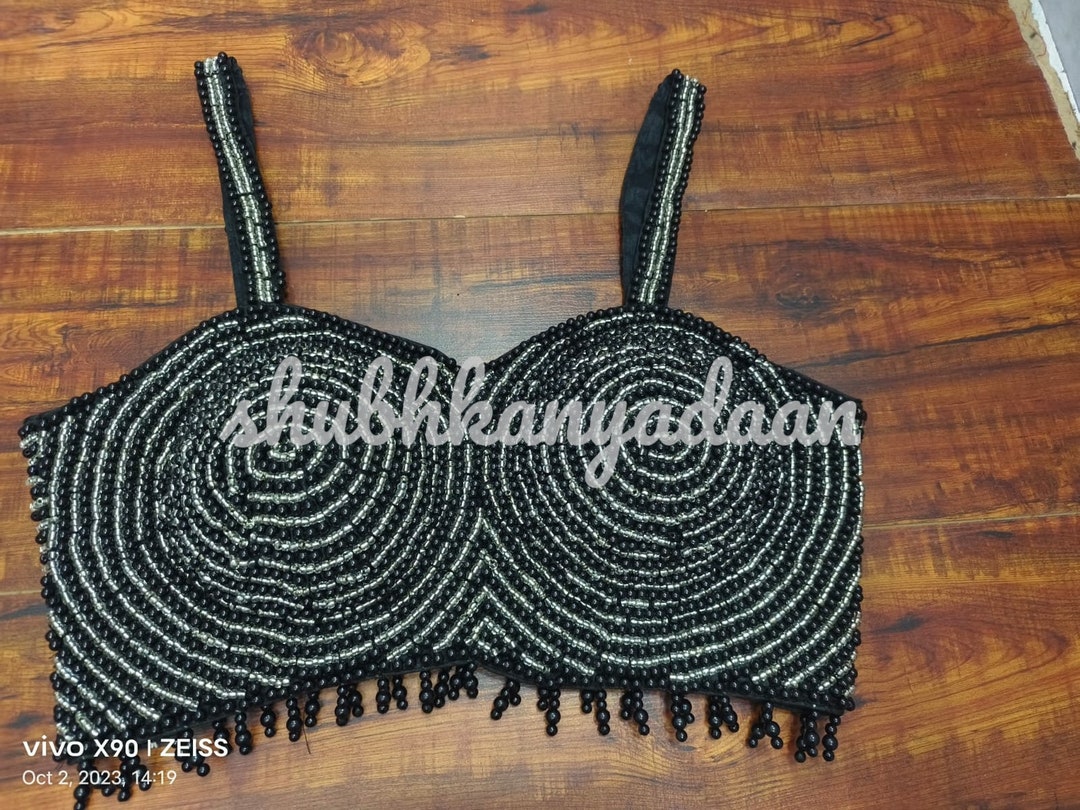 Black Sabyasachi Deep V Cut Readymade Designer Wedding Wear Bride Saree ...