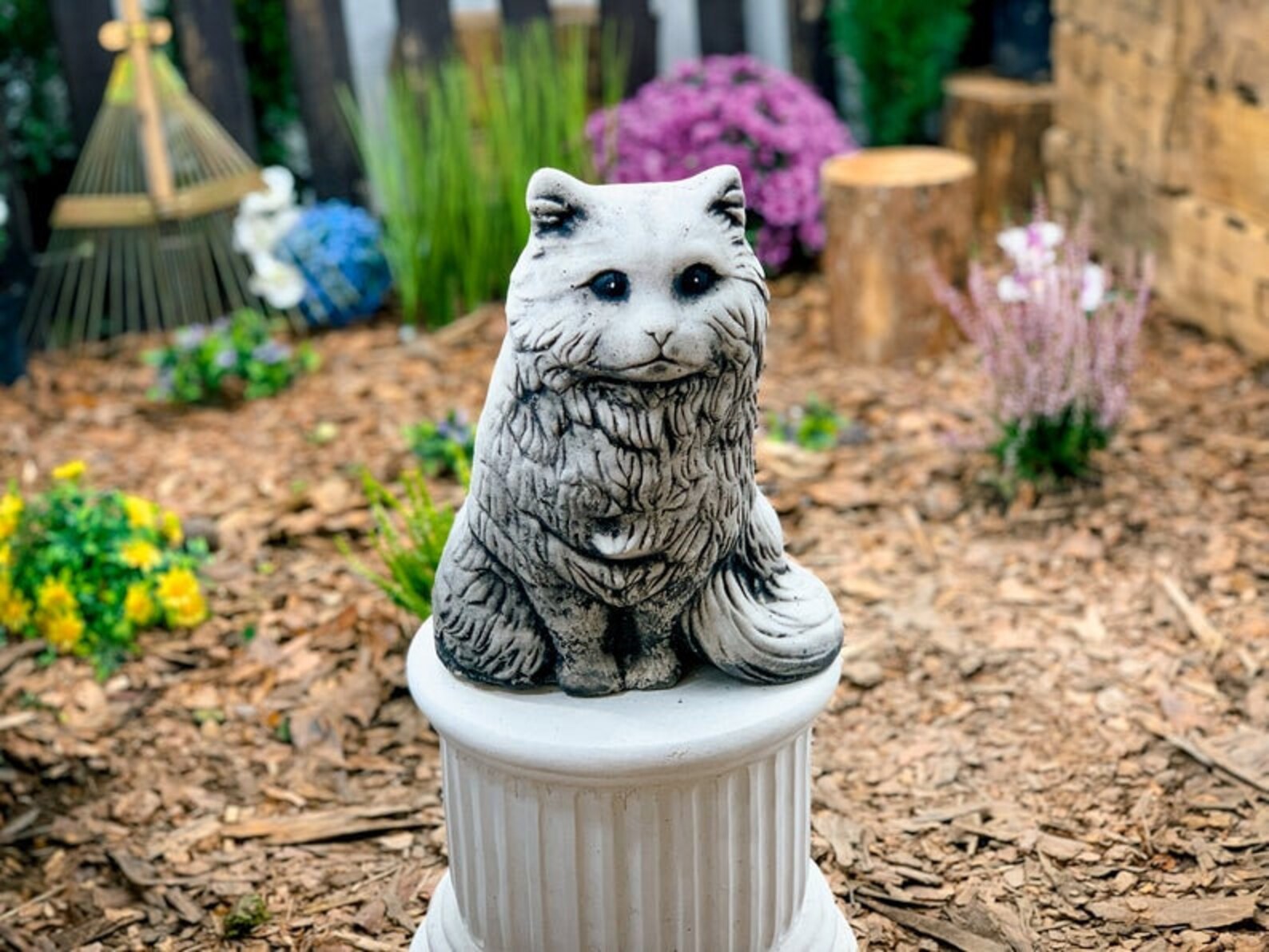 Cat Garden Statue Statue for Home Cat Statue Engraved - Etsy