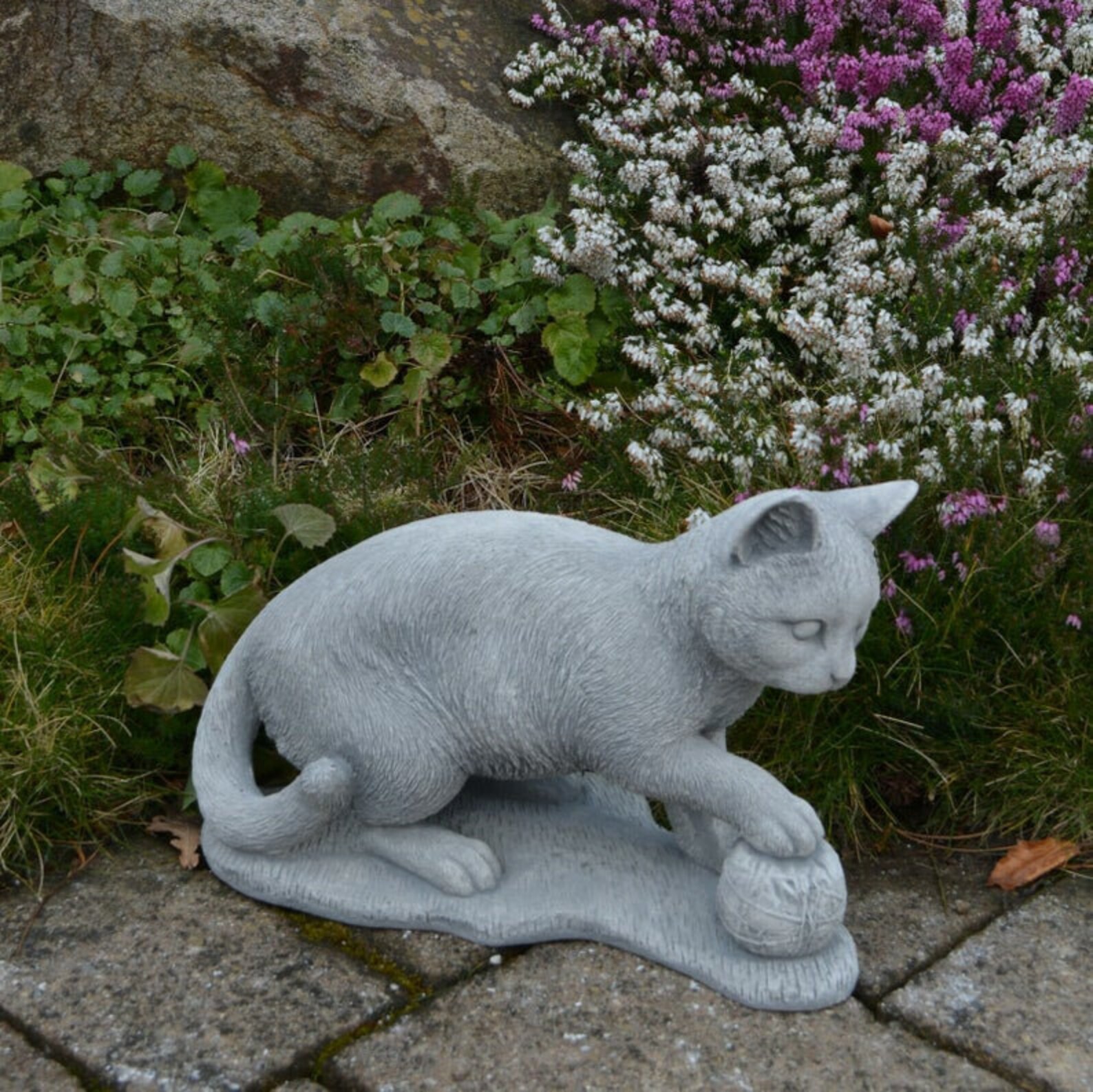 Cat With Ball Statue Statue Of Cats For Home And garden | Etsy
