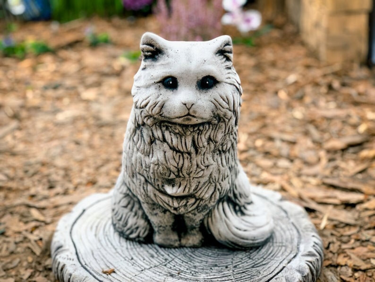 Cat Garden Statue Statue for Home Cat Statue Engraved - Etsy