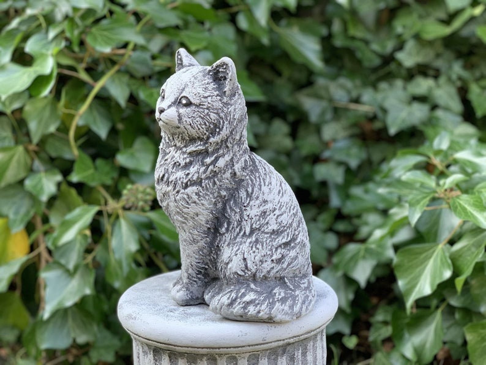 Cat Statue Garden Catmemorial Cement Statues Concrete Cat - Etsy