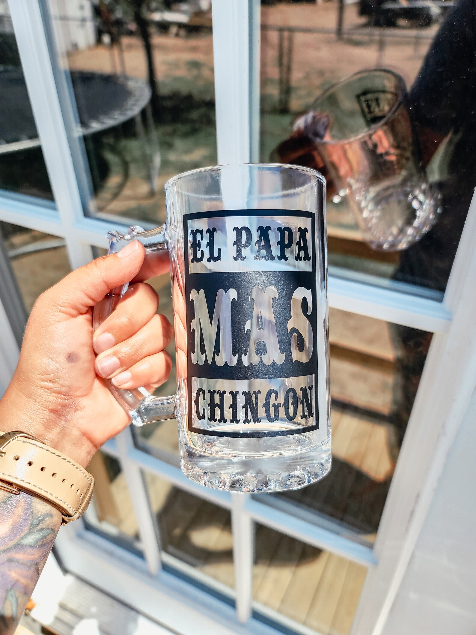 Beer Mug | El Papa Mas Chingon | El Mas Chingon | Personalized Beer Mug ...