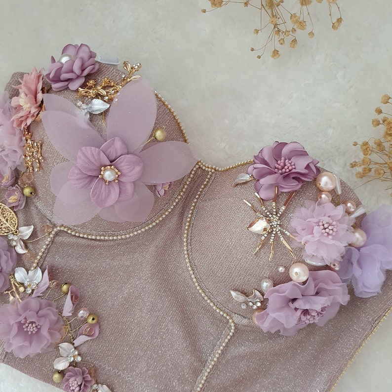 Glitzer rosafarbenens Blumen Korsett, Handmade, Unikat, Einzelstück, Limited Edition - Etsy.de