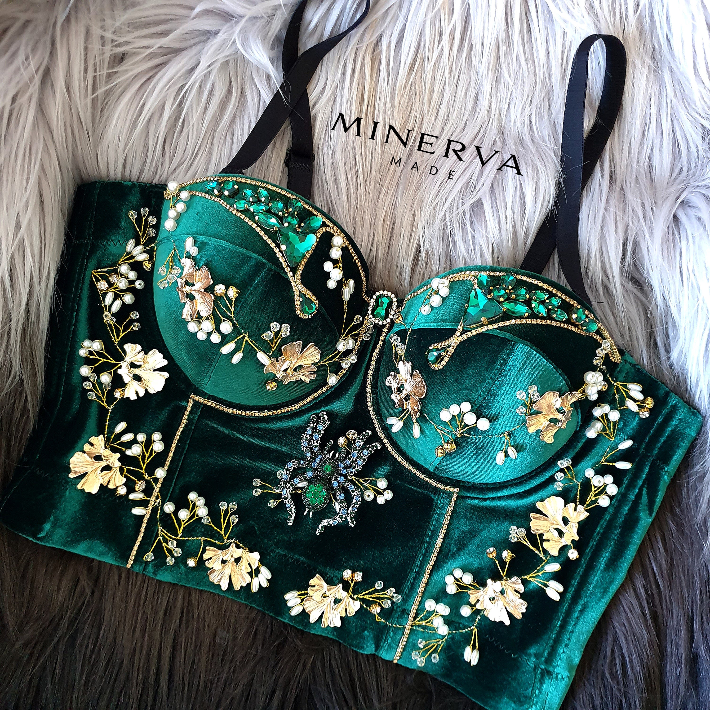 Extravagant Handmade Velvet Vintage Corset, Green, Unique - Etsy