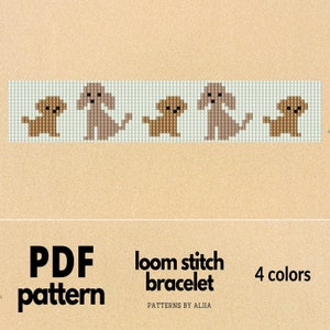 Dogs, Loom Bead Pattern, Bead Loom Pattern | 4 Colors | 19 X 91 - Etsy