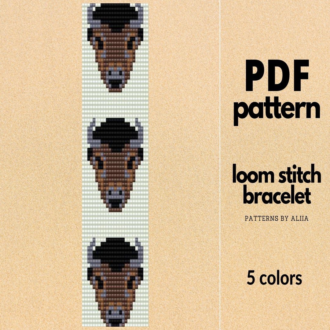 Buffalo Bead Pattern, Bison Bead Pattern, Bead Loom Patterns, Size 11 ...