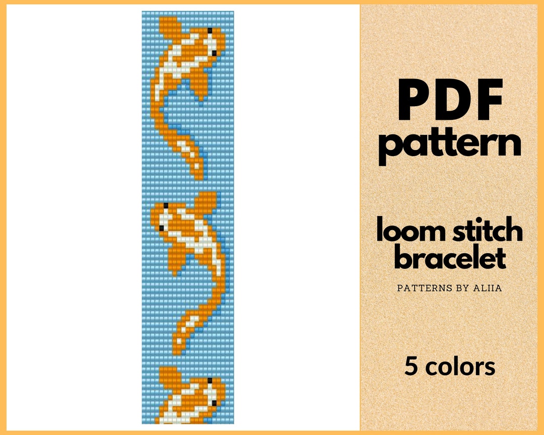 Koi Fish Bracelet Pattern: Loom Stitch, 21 Rows (PDF Pattern) - Etsy
