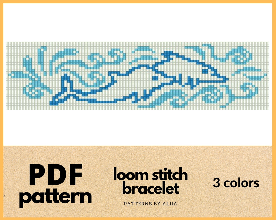 Dolphin Bead Pattern, Miyuki Pattern, Size 11 Seed Beads | Miyuki ...