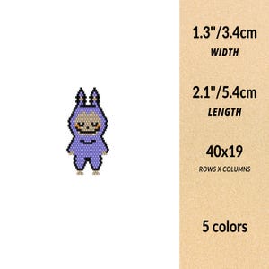 Labubu Keychain Pattern, Brick Stitch Charm, Brick Stitch Diagram ...