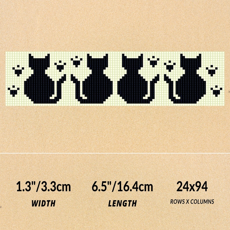 Cat Bead Pattern, Miyuki Pattern, Beadweaving Tutorial | Size 11 Seed ...