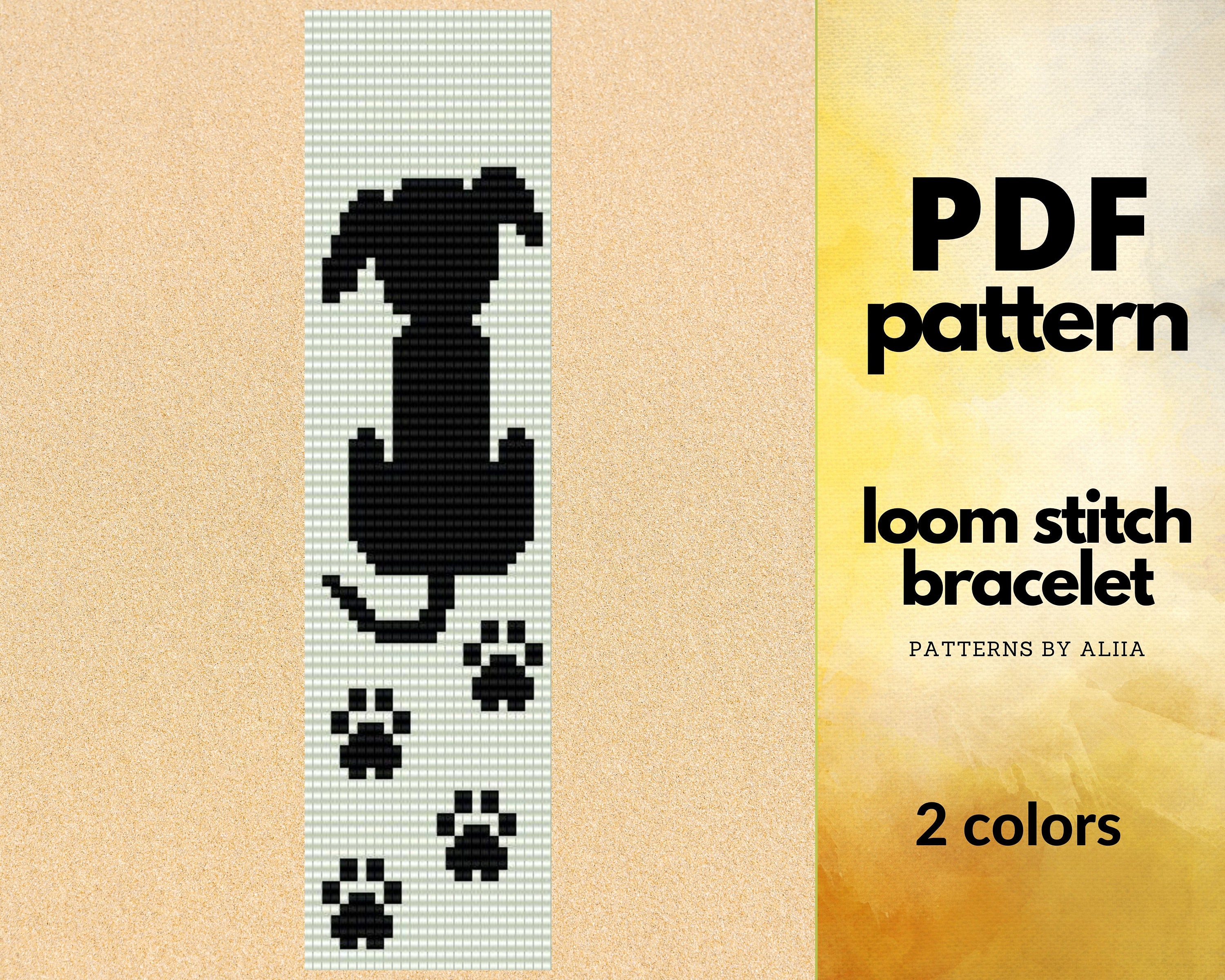 Dogs Loom Bead Pattern Bead Loom Pattern 2 Colors 28 X - Etsy