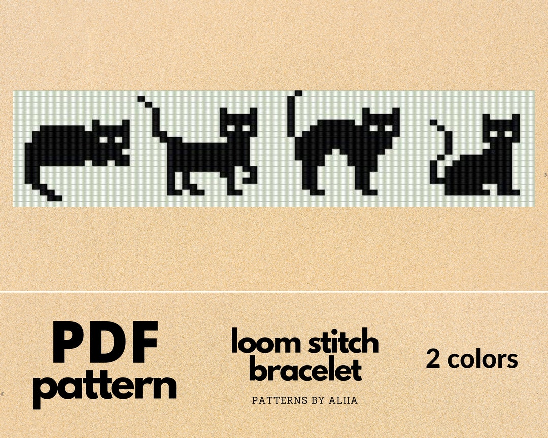 Cat Bead Pattern Miyuki Pattern Beadweaving Tutorial Size - Etsy