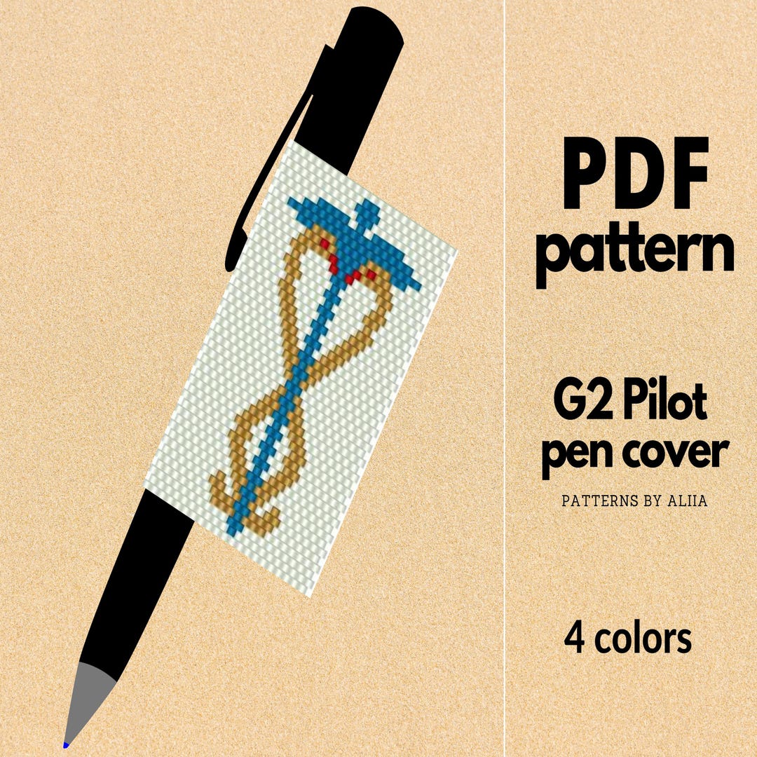 Caduceus Pen Cover Pattern, Diy Pen Wrap, Peyote Pen Wrap, Peyote Pen ...