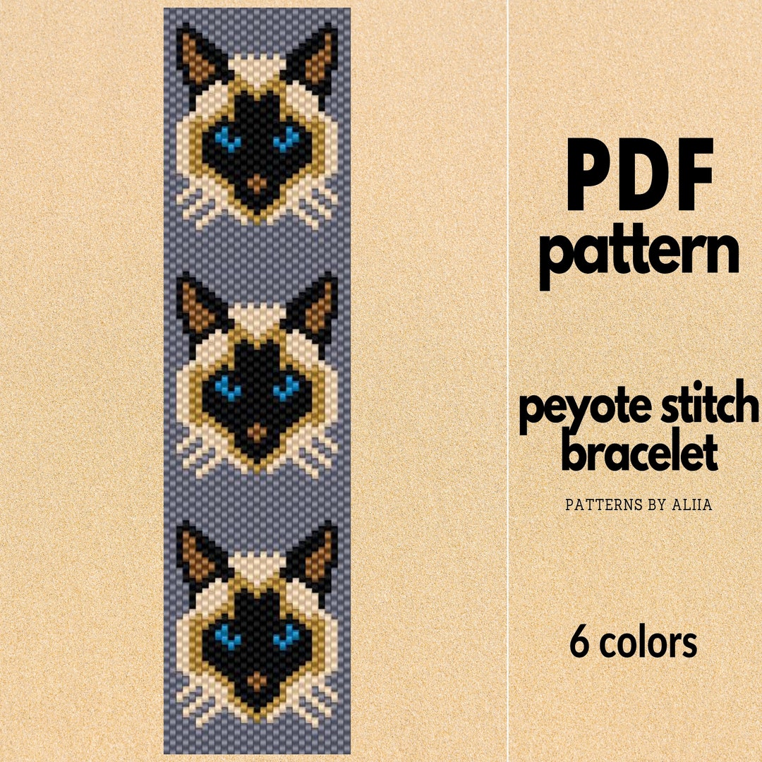 Siamese Cat Pattern, Peyote Pattern, Bead Pattern, Cat Lovers | 6 ...