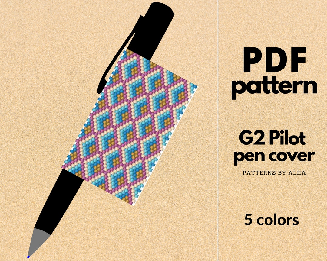 Pen Cover Pattern, Diy Pen Wrap Pattern, Peyote Stitch Pattern, Peyote ...