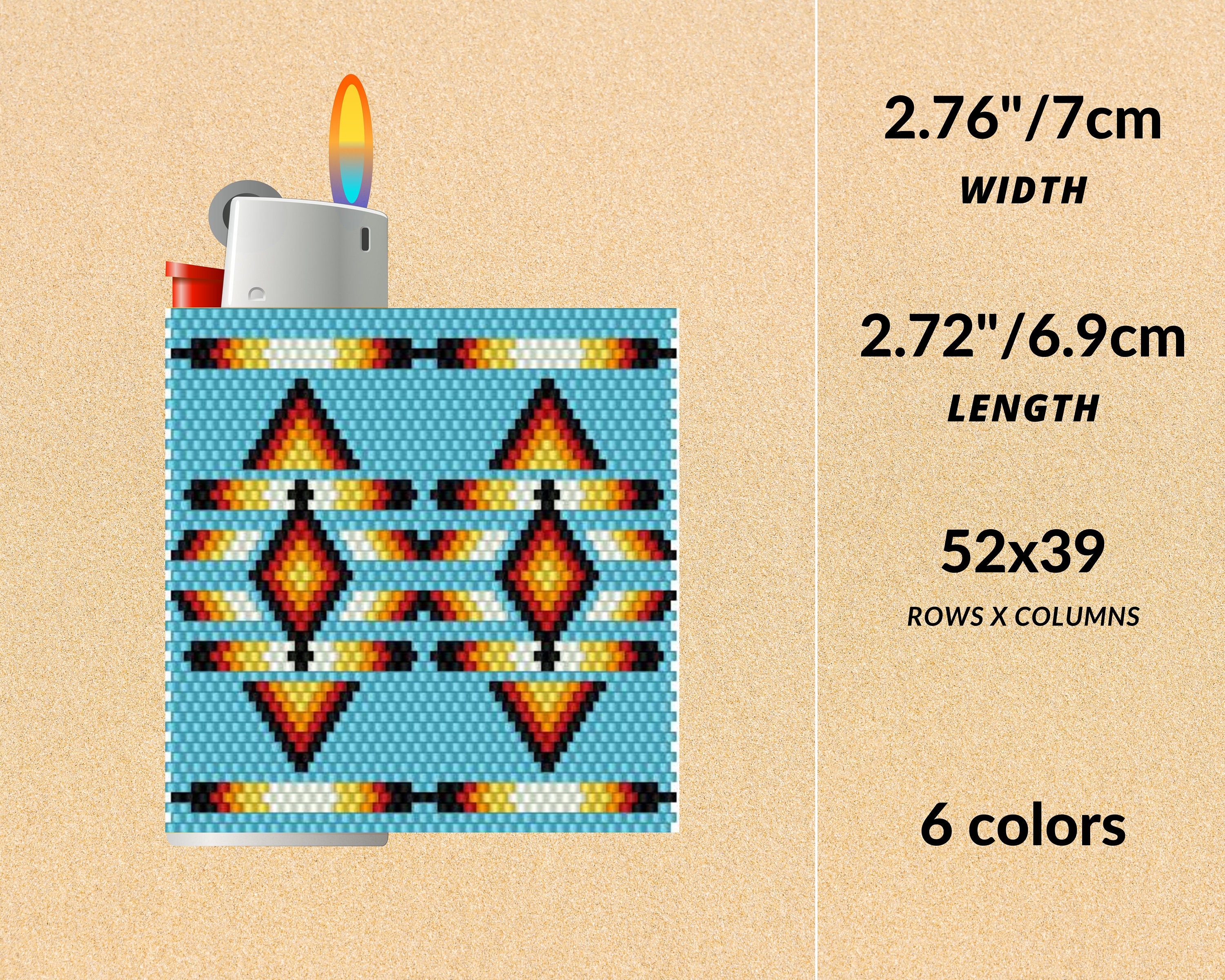 Diy Lighter Cover Pattern, Bic Lighter Cover, Peyote Stitch Pattern ...