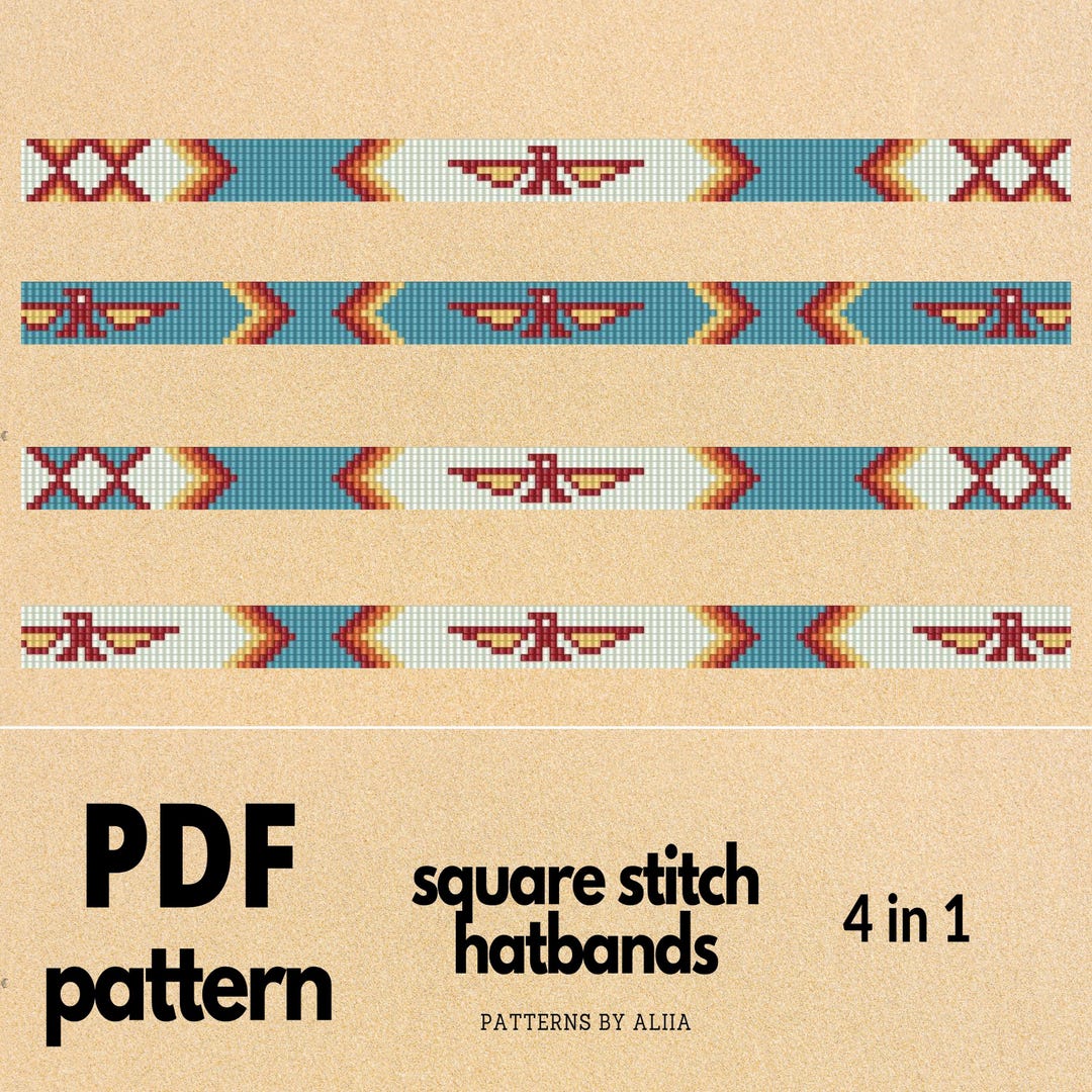 Thunderbird Hatband Bundle, Beaded Hat Band Pattern, Beaded Hatband ...