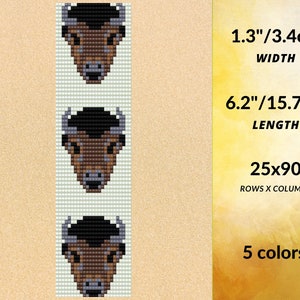 Buffalo Bead Pattern, Bison Bead Pattern, Bead Loom Patterns, Size 11 ...