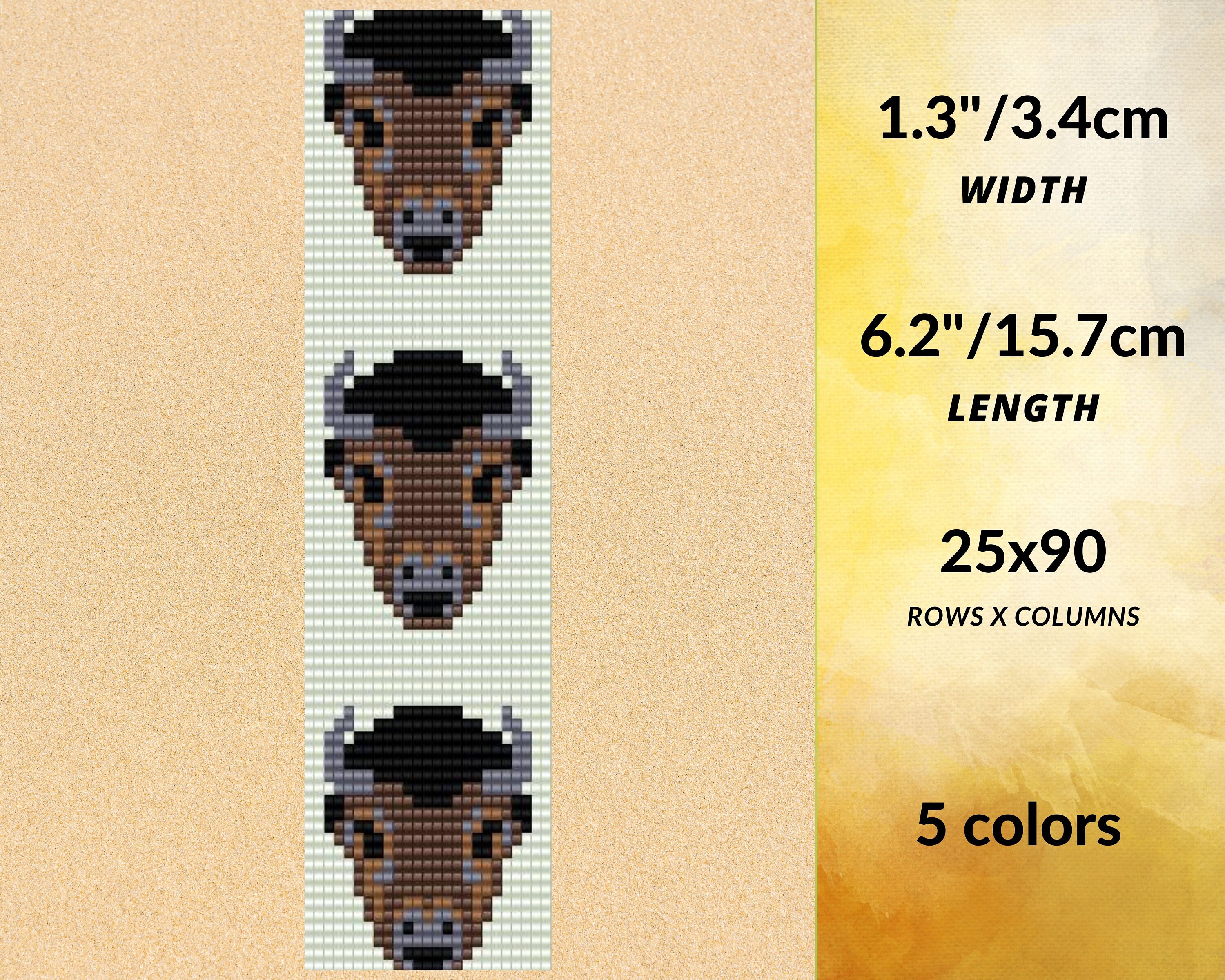 Buffalo Bead Pattern, Bison Bead Pattern, Bead Loom Patterns, Size 11 ...