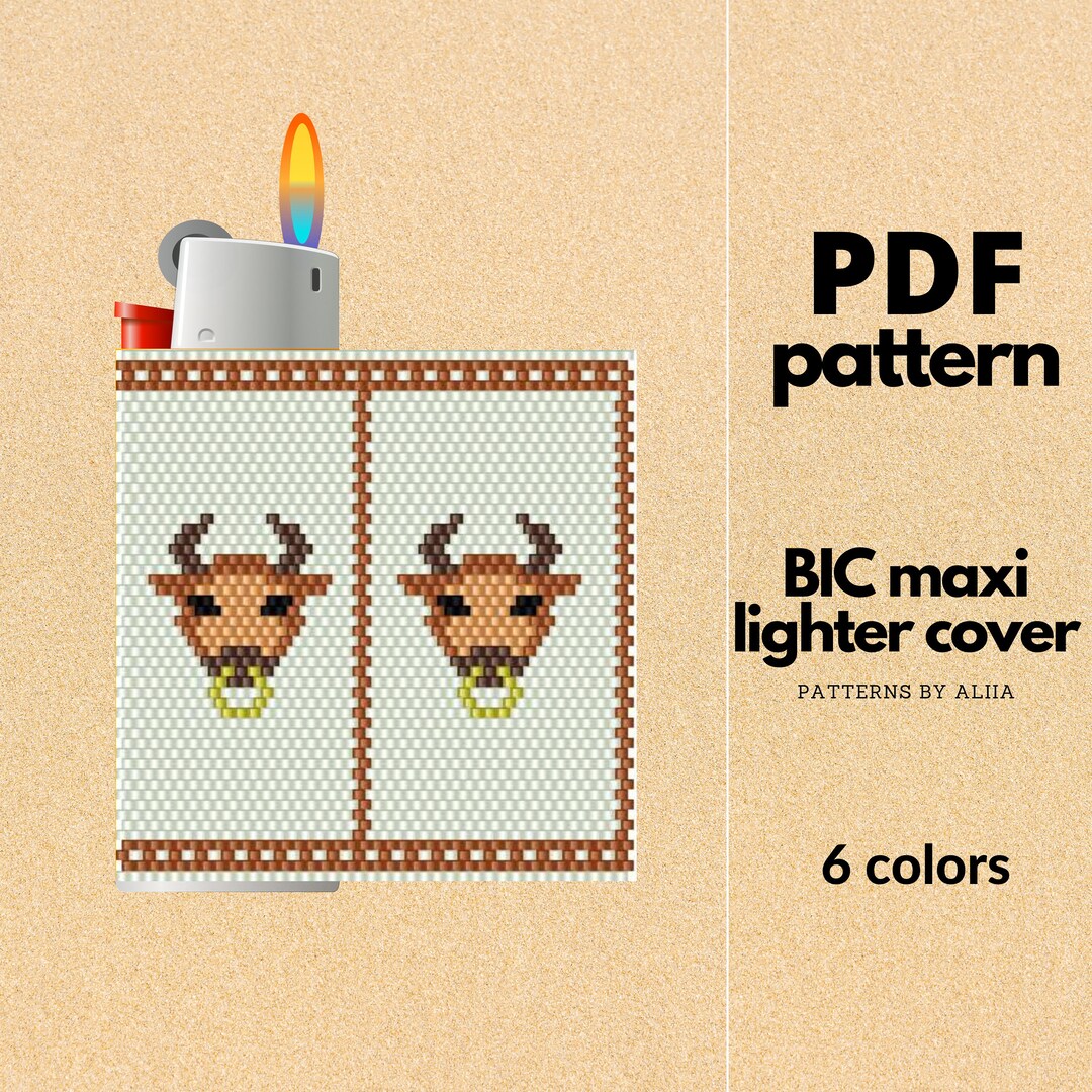 Taurus Pattern, Diy Lighter Cover Pattern, Bic Lighter Cover, Peyote ...