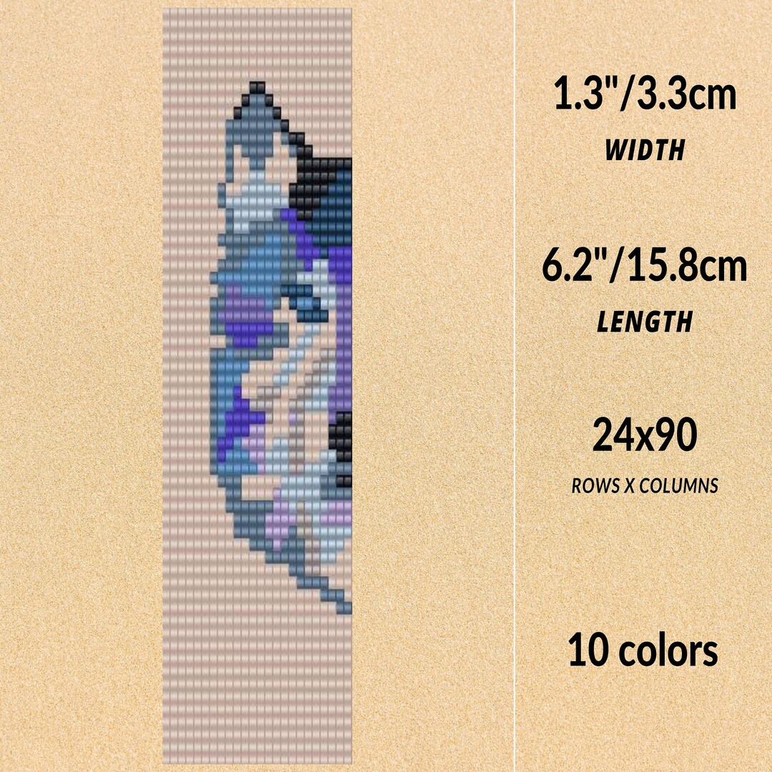 Wolf Bead Pattern, Animal Bead Pattern, Bead Loom Patterns, Miyuki ...