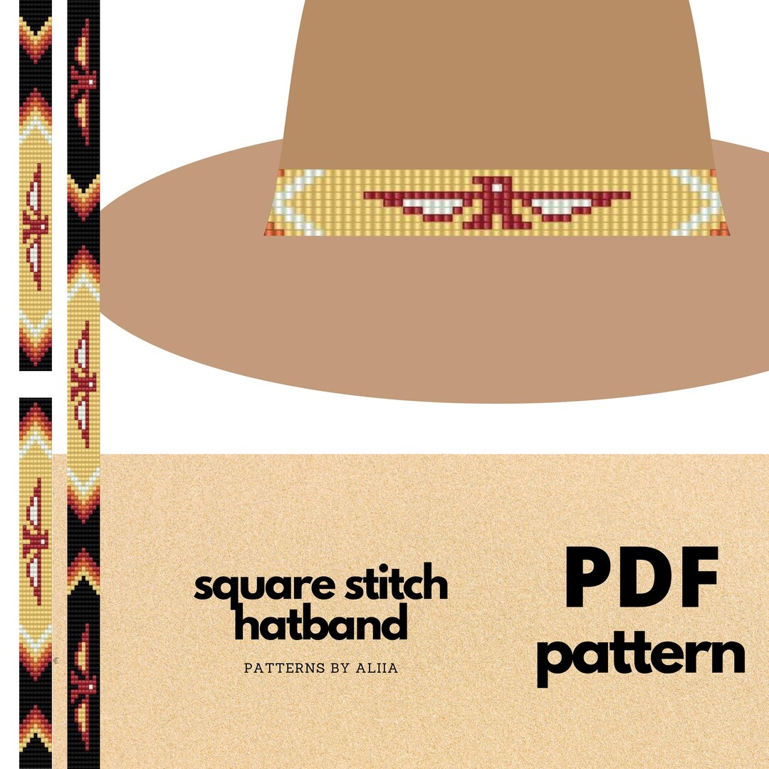 Thunderbird Beaded Hat Band Pattern: Square Stitch, 21 Inch (PDF ...