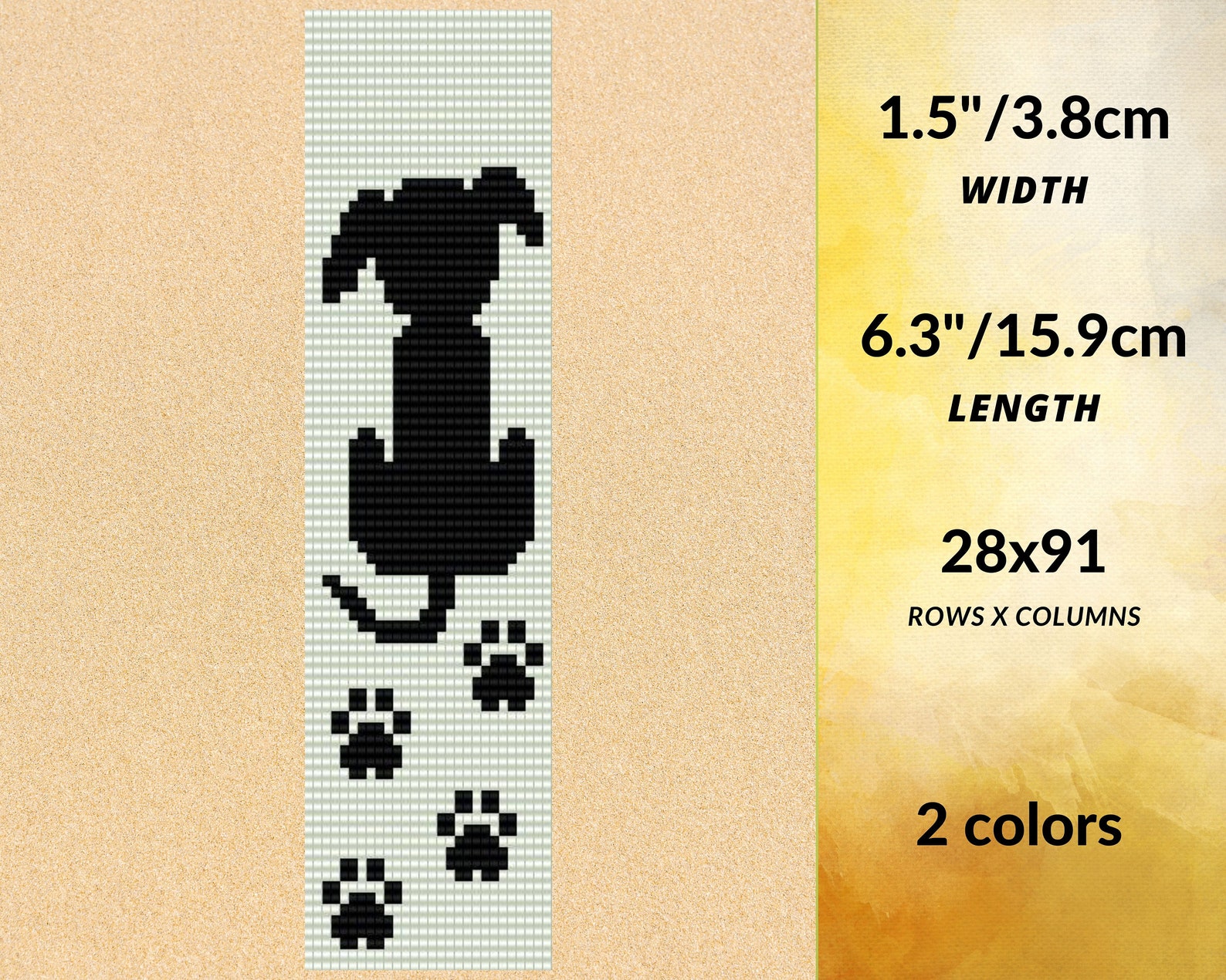 Dogs Loom Bead Pattern Bead Loom Pattern 2 Colors 28 X - Etsy
