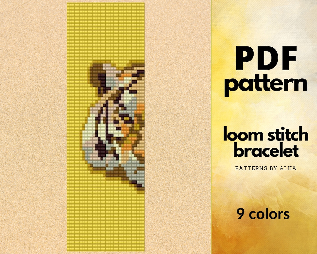 Tiger Bead Pattern, Animal Bead Pattern, Bead Loom Patterns, Miyuki ...