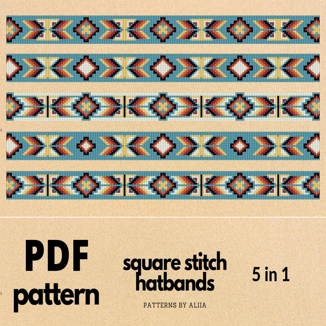 Hatband Bundle, Beaded Hat Band Pattern, Beaded Hatband Patterns ...