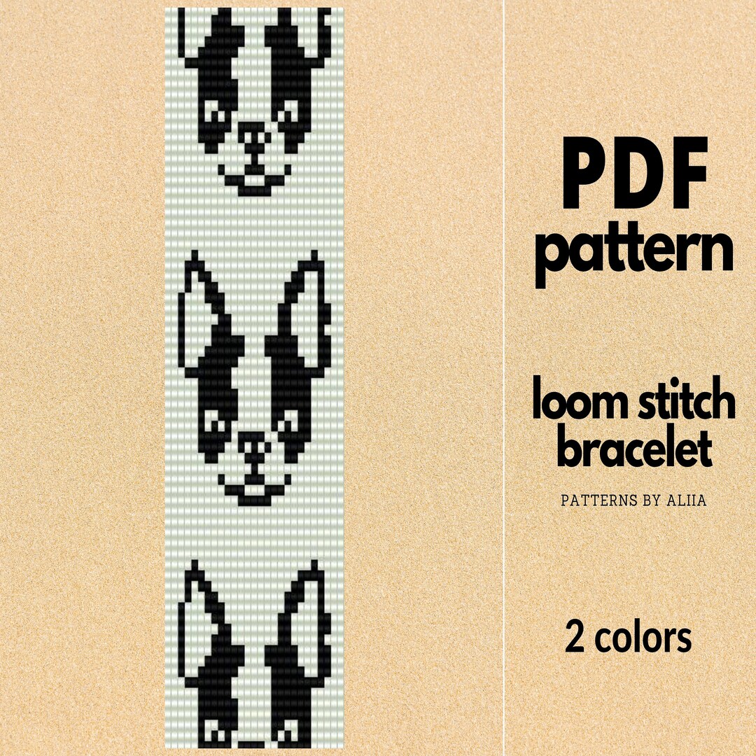 French Bulldog Dogs, Loom Bead Pattern, Bead Loom Pattern, Miyuki ...