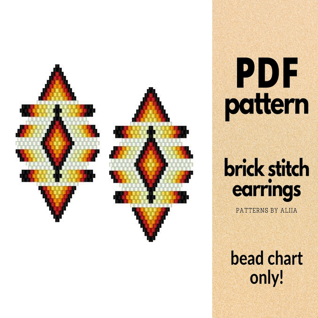 Native American Brick Stitch Earrings Pattern, Brick Stitch Pattern ...